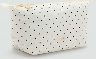 Mango Trousse de toilette moyenne &agrave; pois blanc cass&eacute; - Femme - Taille unique - MANGO
