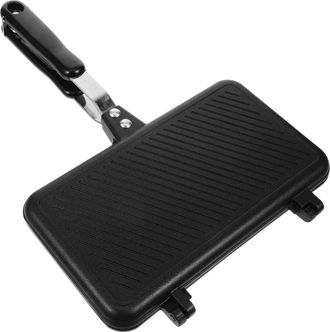 DOITOOL Doppelseitige Sandwichpfanne Aus Lebensmittelechter Antihaftbeschichtung Gasherd Fr&uuml;hst&uuml;ckspfanne F&uuml;r Toast Und Spiegeleier Ergonomischer Griff Gleich