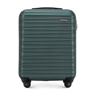 Wittchen Reisekoffer Handgepäck Kabinengepäck Rollkoffer Kabinenkoffer Kleiner Koffer Trolley Hartschale aus ABS 4 Spinner-Rollen Zahlenschloss Groove Line Grö