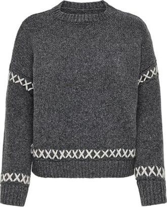 Only Pull en Maille ONLAMANDA Pull en Maille Dark Grey Melange L Dark Grey Melange L
