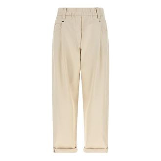 Brunello Cucinelli Baggy Hosen - - Trousers - Damen - Beige - S
