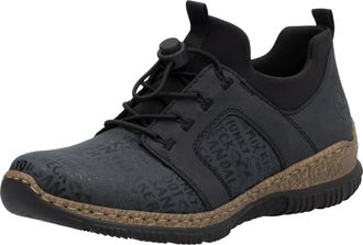 Rieker Slip-On Sneaker RIEKER, Damen, Gr. 36, schwarz (nachtblau, schwarz), Lederimitat, Textil, Schuhe Sneaker, Schlupfschuh, Freizeitschuh, Halbschuh mit p