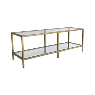 Dmora TV-Schrank Electra 130x40x45 cm Gold 2 B&ouml;den 3 F&auml;cher