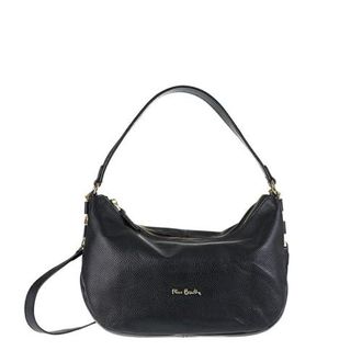 Pierre Cardin Sac &agrave; bandouli&egrave;re pour femme en cuir v&eacute;ritable Made in Italy 32,5 x 19 x 10 cm 55094, Noir, Taille unique