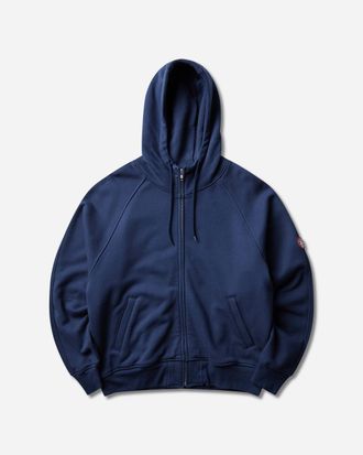 Cav Empt Men s Solid Big Heavy Zip Hoodie Navy