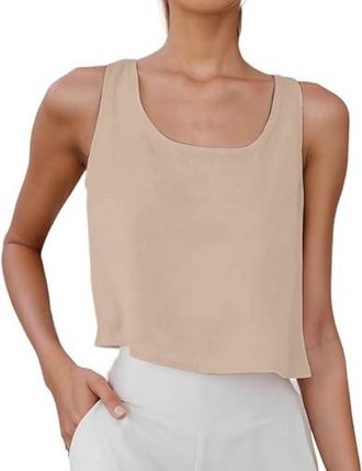 Generic D&eacute;bardeur Femme Coton Tank Top D&eacute;bardeur d&eacute;contract&eacute; en m&eacute;lange de Lin pour Femmes sans Manches avec Fermeture &agrave; Boutons pour Un Style Facile et Confo