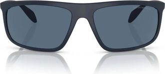 Emporio Armani unisex, Accessoires, Bleu, Taille: 55 MM Lunettes de Soleil Aviateur Bleu Mat Ea4212U