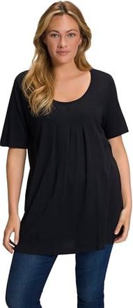 Ulla Popken T-Shirt Basique à Manches Courtes pour Femme, Noir, 52/54 FR