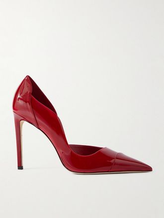 Jimmy Choo London Escarpins En Cuir Verni Brigitte 100 - Rouge