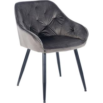 Clp Chaise de visiteur Cassis Velvet Velvet, gris fonc&eacute;