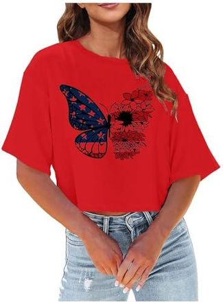 Generic Hauts courts d&eacute;contract&eacute;s pour femmes 2025 graphique, entra&icirc;nement, coupe ample, manches courtes, tendance, demi-chemises d&eacute;t&eacute; tendance, t-shirts de s