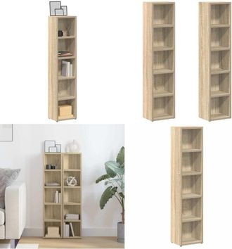 vidaXL Vidaxl - CD-Regale 2 Stk. Sonoma-Eiche 21x16x93,5 cm Holzwerkstoff - cd Regal - Holzregal - Bücherregal - Medienregal - Aufbewahrungsbox - Home &