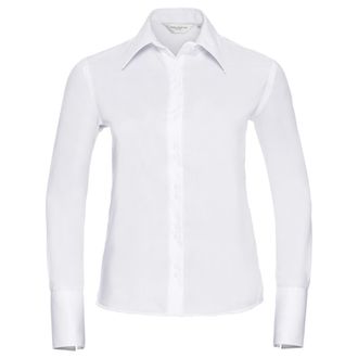 Russell Athletic Russell Collection - Ultimate Hemd B&uuml;gelfrei f&uuml;r Damen Lang&auml;rmlig (Wei&szlig;)
