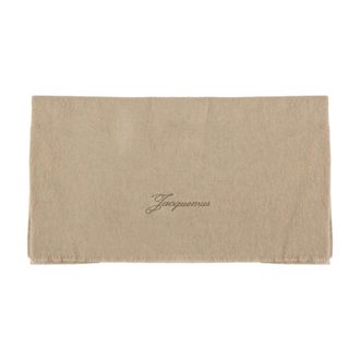 Jacquemus Beiger Woll-Kaschmir-Schal mit Fransen - - Accessories - Herren - Beige - ONE SIZE