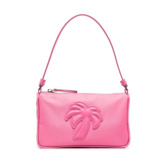 Palm Angels Femme, Sacs, Rose, Taille: ONE Size Sac &agrave; main en nylon avec patch palmier en cuir
