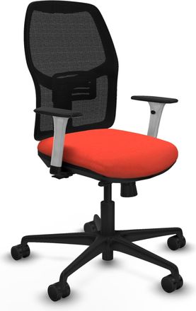 Piqueras y Crespo Schreibtischstuhl Orange Alfera mit wei&szlig;en und schwarzen Armlehnen, h&ouml;henverstellbare Lendenwirbelst&uuml;tze, ausgestattet mit Syncro/Traslack und Schneid