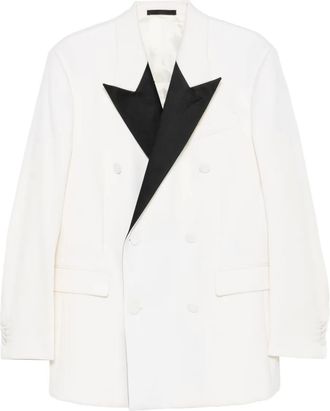 Lanvin blazer croisé à revers pointus - Tons neutres