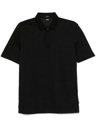 BOSS polo &agrave; rayures multiples - Noir