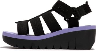 FLY London Fly London Damen YOJI198FLY Sandal, Black/Black/Violet, 36 EU