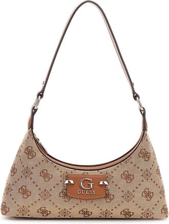 Guess Neda Top Zip Shoulder Bag Latte Logo