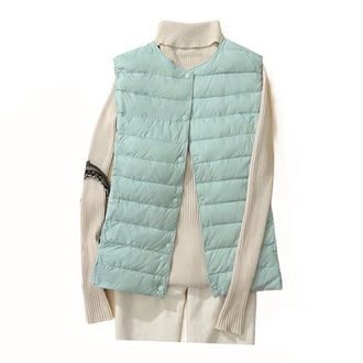 Generic Gilet en duvet de canard matelass&eacute; ultra l&eacute;ger et chaud avec poche pour femme