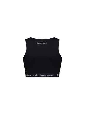Balenciaga Womens Tank Top Techwear Black Cotton