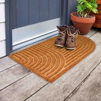 Astra Paillasson en fibre de coco Lot de 2 45x75cm arrondi nature/beige