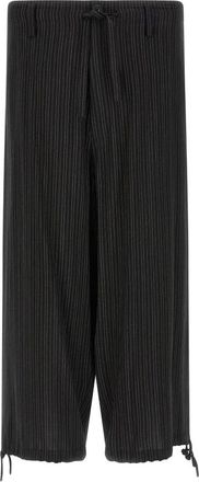 Yohji Yamamoto Homme, Pantalons, Noir, Taille: L Pantalon Corsaire &agrave; Rayures