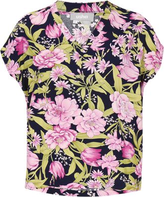 Usha Bluse Frauen Marineblau Mehrfarbig