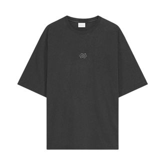 Filling Pieces Homme, Tops, Noir, Taille: XS T-shirt Boxy Brodé
