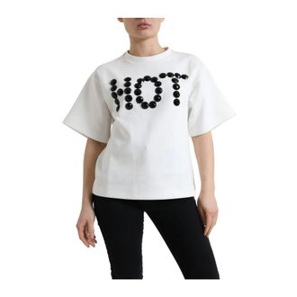 Dolce & Gabbana Hot Crystal T-Shirt Kurze &Auml;rmel - - Tops - Damen - Wei&szlig; - XS