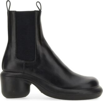 Jil Sander Stiefel - Black Leather Boots With Round Toe - Gr. 39 (EU) - in Schwarz - für Damen