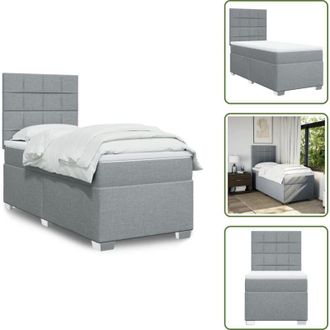 vidaXL Boxspringbett mit Matratze Hellgrau 90x190 cm Stoff - Boxspringbett - Betten - Schlafr&auml;ume - Doppelbett - Einzelbett