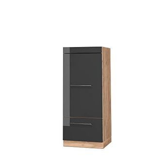 Vicco Armoire Micro-Ondes Fame-Line, Anthracite Haute Brillance, 60cm