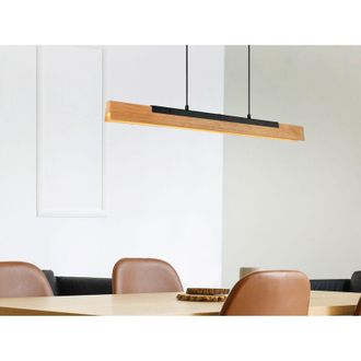 Trio Leuchten led Pendelleuchte kerala dimmbar Holzbrett naturbelassen, Breite 90cm