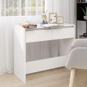 vidaXL Console id&eacute;ale pour lentr&eacute;e &eacute;quip&eacute;e de 2 tiroirs 89x41x77cm diff&eacute;rentes couleurs Couleur : Blanc