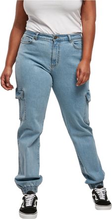 Urban Classics Damen Ladies Organic Stretch Denim Cargo Pants Hose, Clearblue Bleached, 31 EU