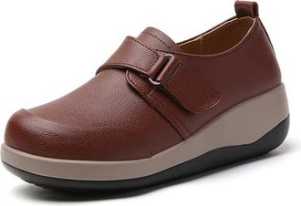 Generic Chaussures de marche orthopédiques compensées pour femme avec aspect cerceau Confortables Bout rond Plateforme Chaussures de travail décontractées, ma