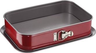 T-fal 1640514 Delibake Auflaufform mit Scharnier, 36 x 24 cm, Karbonrot