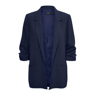 Soaked In Luxury Nachthimmel Blazer 3/4 &Auml;rmel klassischer Kragen - - Jackets - Damen - Blau - 2XL