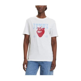 Tommy Hilfiger Erdbeer RLX T-Shirt - - Tops - Damen - Wei&szlig; - M