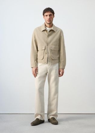 Mango Veste l&eacute;g&egrave;re coton lyocell beige - Homme - XXL - MANGO MAN