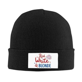 Generic Rouge, Blanc Et Blond Femme Homme Bonnet De Trawler Classique Bonnets Tricot&eacute; Respirant Bonnet De P&ecirc;cheur pour Casque Moto Ski Randonn&eacute;e