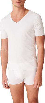 Schiesser Herren T-Shirt weiß Baumwolle & Mix unifarben