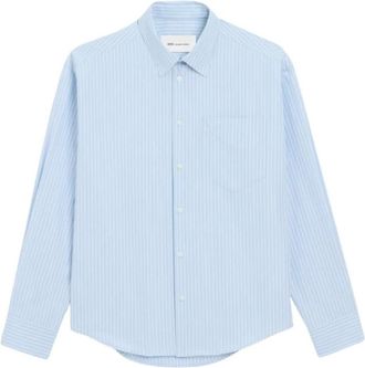 Ami Femme, Blouses et Chemises, Bleu, Taille: 40 FR Embossed ADC Boxy Shirt