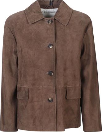 Max Mara Femme, Vestes, Brun, Taille: 38 FR Button Patch-Pocket Jacket