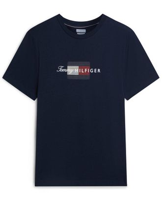 Tommy Hilfiger T-Shirt aus Baumwolle mit Label-Print, Regular Fit in