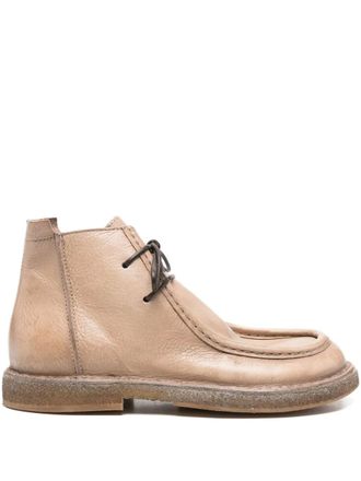 Moma Kn&ouml;chelhohe Schn&uuml;rstiefel - Nude