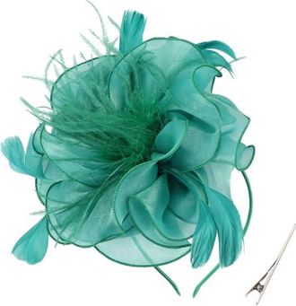 Dreshow Femmes Fascinator Chapeau Fleur Mesh Plume Mariage Dames Day Bandeau et Clip Cocktail Tea Party Chapeau
