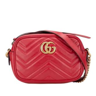 Gucci Pre-owned Leder-Umh&auml;ngetasche - - Pre-owned - Damen - Rot - ONE SIZE